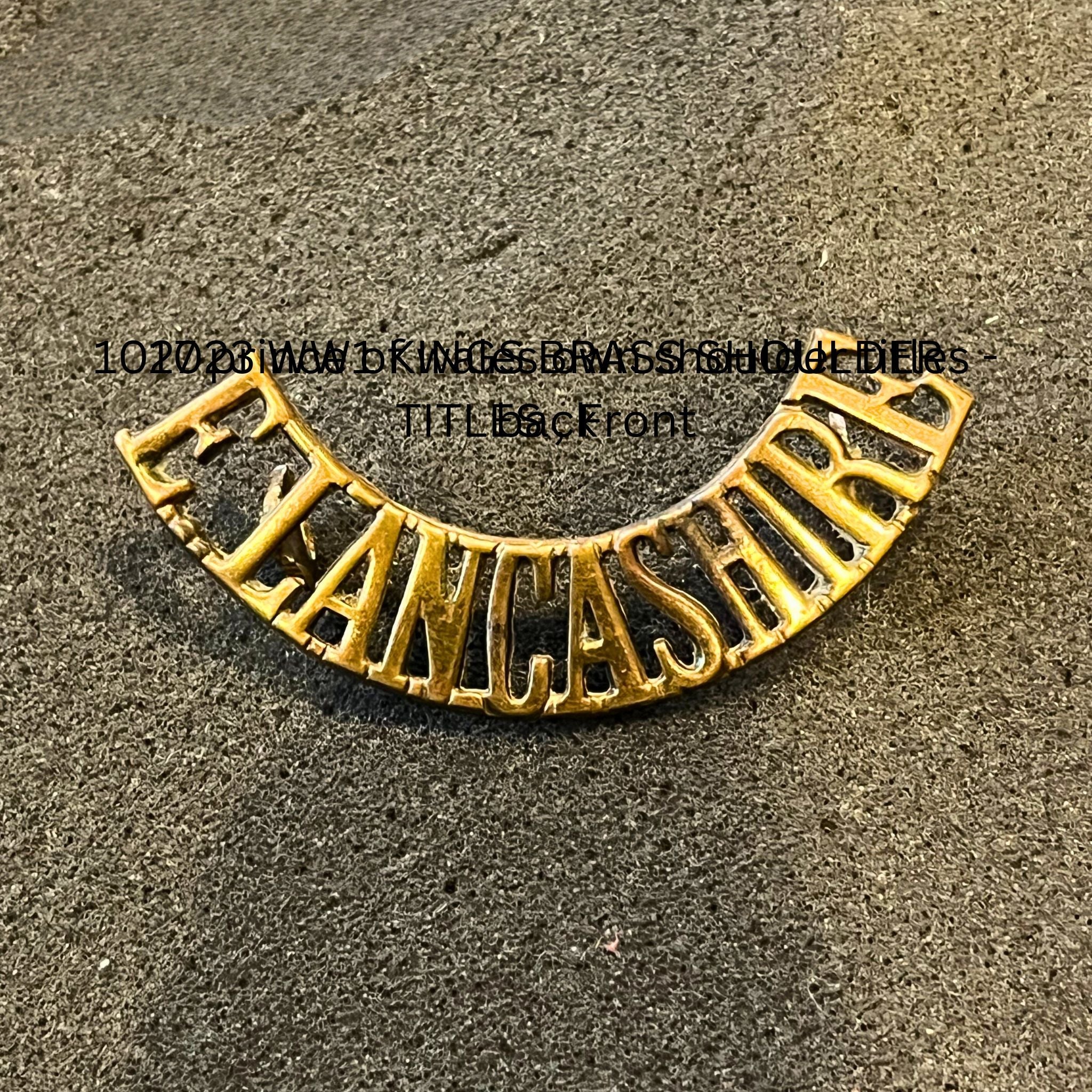 WW1 East Lancashire brass shoulder title – Gradia Militaria