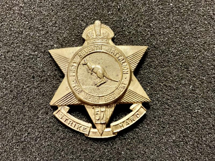 Fifty seventh Battalion , the Merri Regiment cap badge – Gradia Militaria