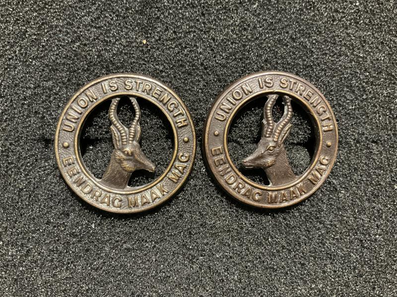 WW2 South African Union Defence Force collar badges – Gradia Militaria