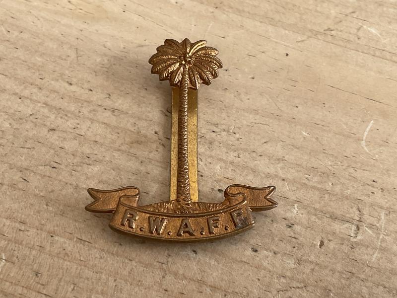 WW2 R.W.A.F.F brass cap badge by J.R GAUNT BHAM – Gradia Militaria