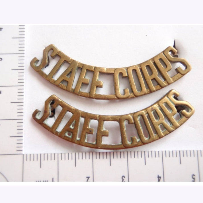 Australian STAFF CORPS Brass Shoulder Titles – Gradia Militaria