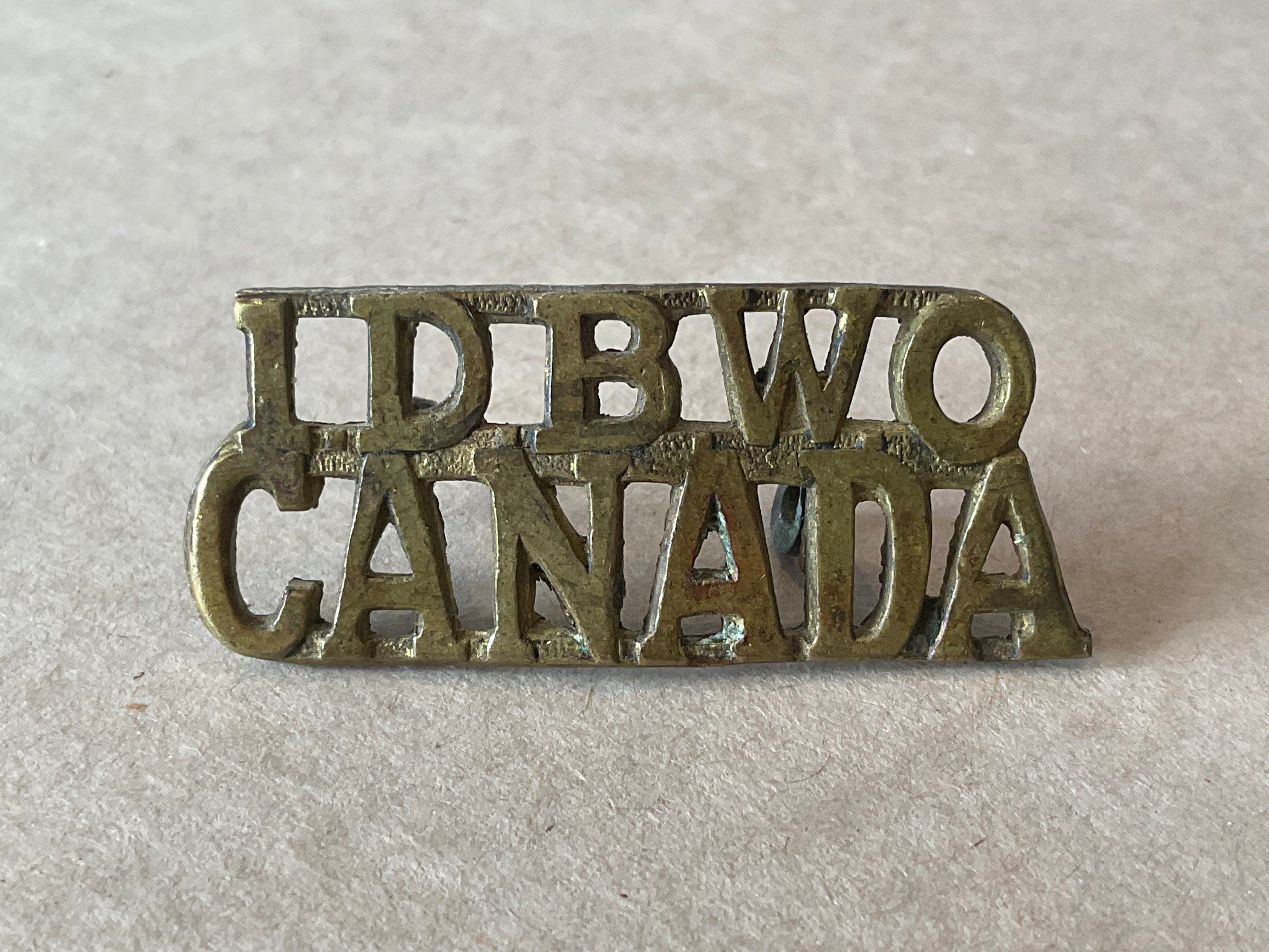WW1 CEF 1st Depot Battalion Western Ontario brass shoulder title ...