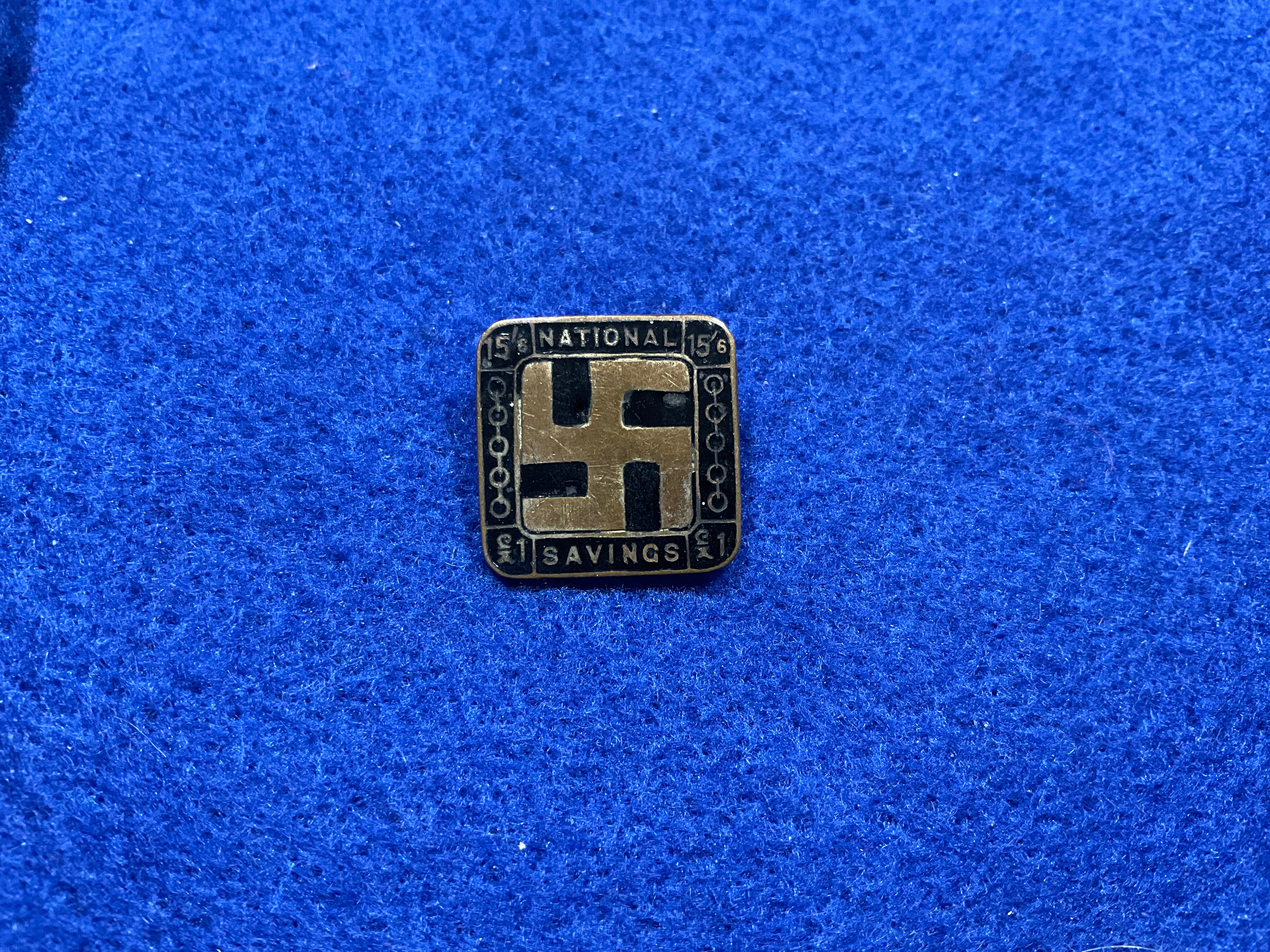 WW1 National War Savings Committee (swastika design) badge circa 1914 ...